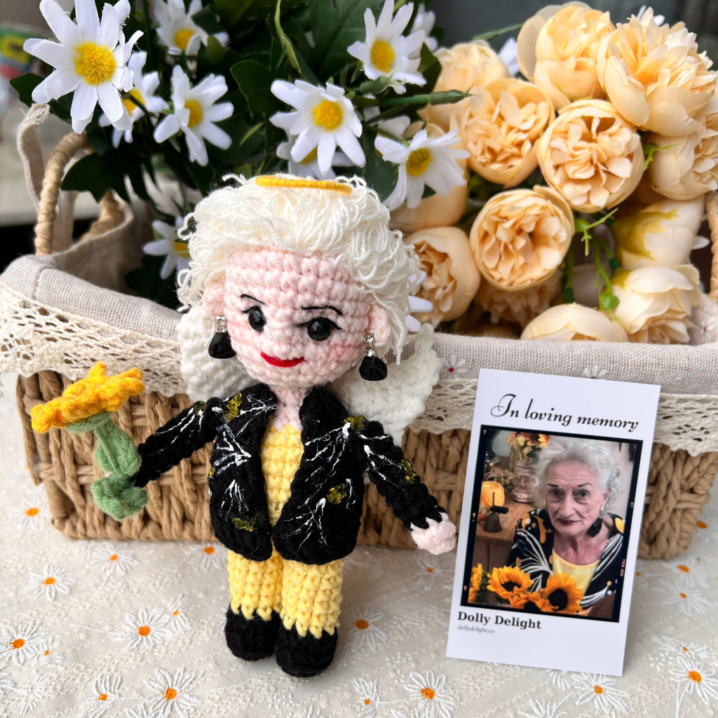 Dolly® Personalized Crochet Doll with Photo Card – Dolly Delight
